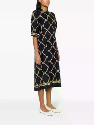 TWINSET Chain-link Print Midi Dress