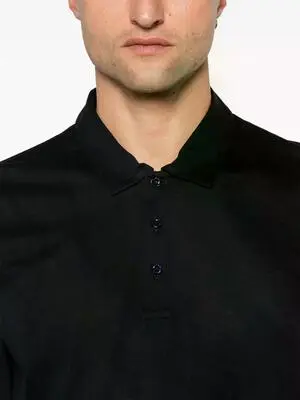 Canali Piqué-weave Polo Shirt - Blue