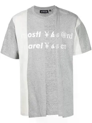MOSTLY HEARD RARELY SEEN Spliced Logo-print Cotton T-shirt - Grey