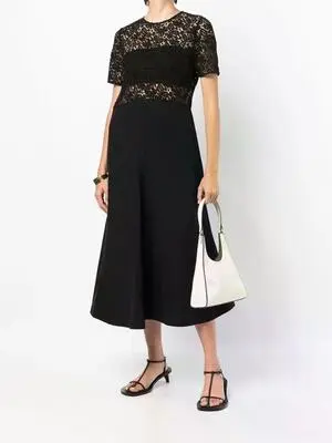 Goen.j Macramé-panel Midi Dress - Black