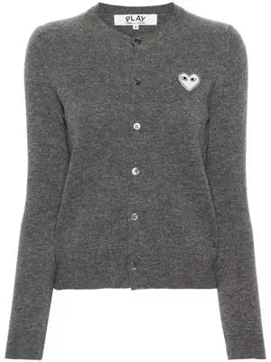 Play Comme Des Garcon Heart Embellished Cardigan