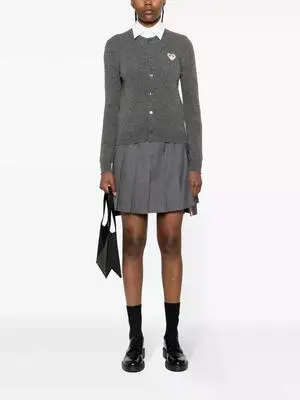 Play Comme Des Garcon Heart Embellished Cardigan