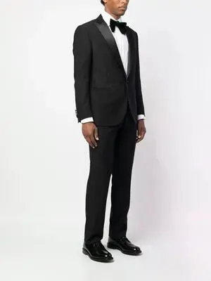 Corneliani Peak Lapel Single-breasted Virgin-wool Suit - Black