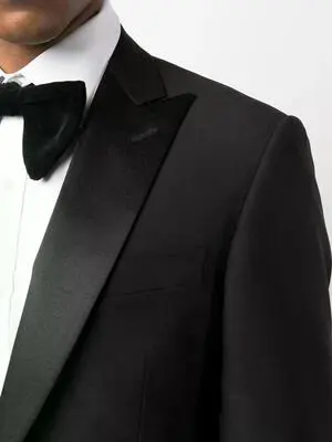 Corneliani Peak Lapel Single-breasted Virgin-wool Suit - Black