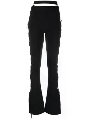 ANDREĀDAMO Cut-out Flared Trousers - Black