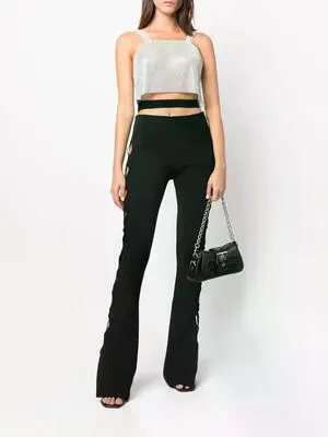 ANDREĀDAMO Cut-out Flared Trousers - Black