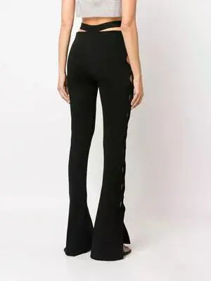 ANDREĀDAMO Cut-out Flared Trousers - Black