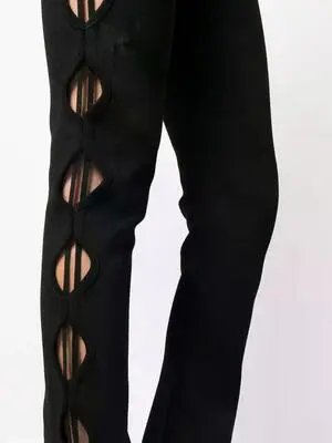 ANDREĀDAMO Cut-out Flared Trousers - Black
