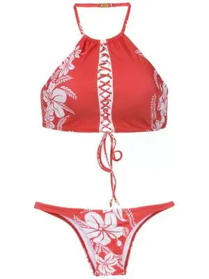 AMIR SLAMA Printed Bikini Set - Red