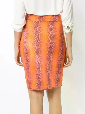 AMIR SLAMA Python Print Slim Fit Skirt