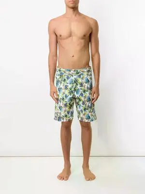 AMIR SLAMA Foliage Print Swim Short