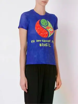 AMIR SLAMA Printed Polyester T-shirt