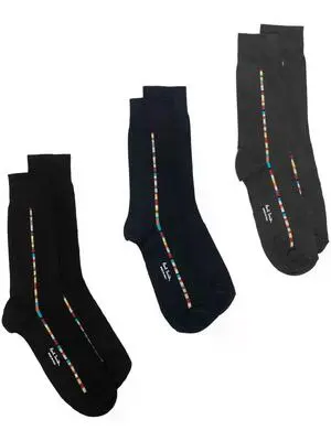 Paul Smith Signature Stripe Socks Three-pack - Black