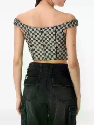 MISBHV Off-shoulder Logo-print Top