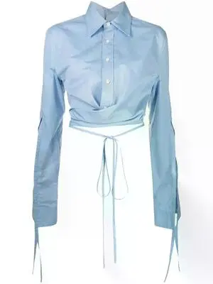 Monse Cropped Wrap-front Shirt