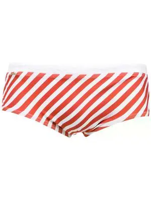 AMIR SLAMA Striped Swim Briefs - Red