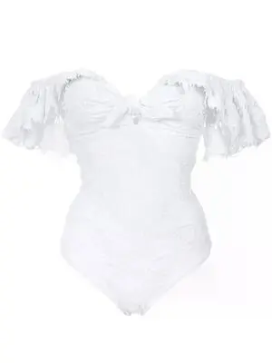AMIR SLAMA Texture Ruffled Swimsuit