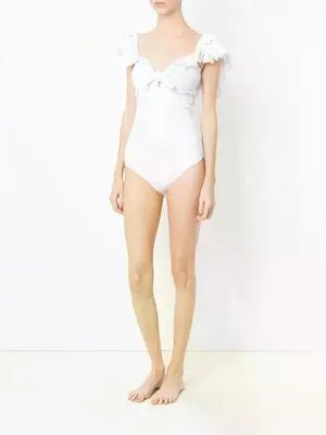 AMIR SLAMA Texture Ruffled Swimsuit