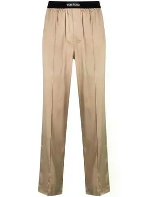 TOM FORD Logo Waistband Pyjama Trousers - Neutrals