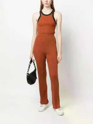 PAULA Ribbed-knit Tank Top - Orange