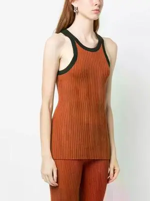 PAULA Ribbed-knit Tank Top - Orange