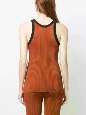 PAULA Ribbed-knit Tank Top - Orange