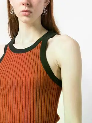PAULA Ribbed-knit Tank Top - Orange