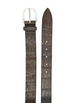 Orciani Animal-embossed Leather Belt - Brown