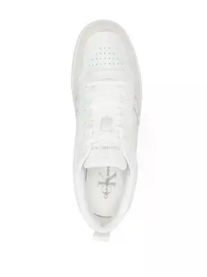 Calvin Klein Debossed-logo Leather Trainers - White