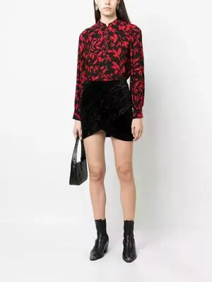 Zadig&Voltaire Twina Leaf-print Long-sleeve Shirt