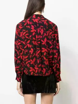 Zadig&Voltaire Twina Leaf-print Long-sleeve Shirt