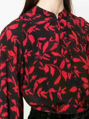 Zadig&Voltaire Twina Leaf-print Long-sleeve Shirt