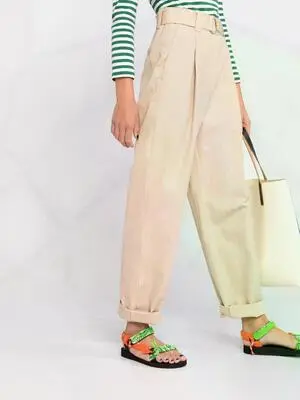 MSGM Belted Straight-leg Trousers