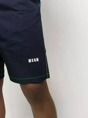 MSGM Logo-embroidered Track Shorts
