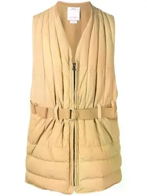 Visvim Padded Belted V-neck Gilet - Brown