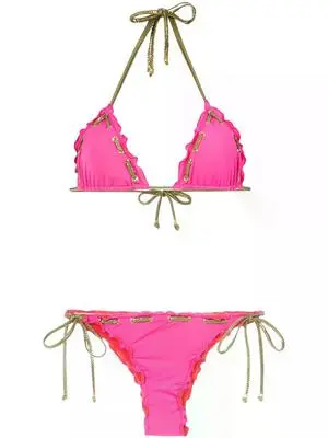 AMIR SLAMA Stitching Details Bikini Set