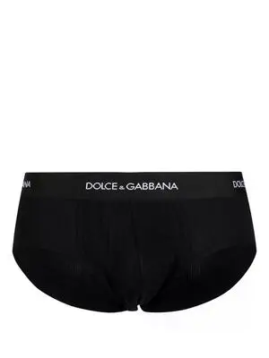 Dolce & Gabbana Logo-waistband Briefs - Black