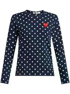 Play Comme Des Garcon Polka Dot Heart Logo T-shirt