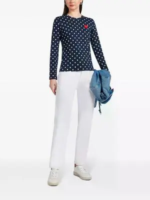 Play Comme Des Garcon Polka Dot Heart Logo T-shirt