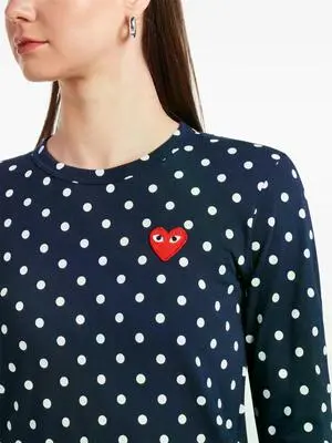 Play Comme Des Garcon Polka Dot Heart Logo T-shirt