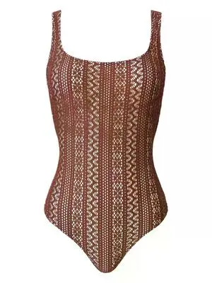 TWINSET Lace-embellished Swimsuit - Brown