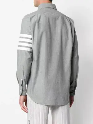 Thom Browne 4-bar Straight-fit Chambray Shirt - Grey