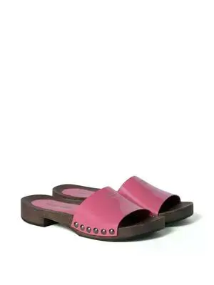Miu Miu Logo-print Slides - Pink