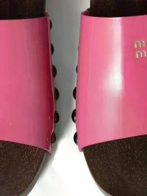 Miu Miu Logo-print Slides - Pink