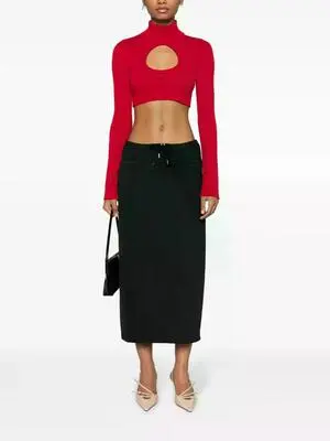 COURREGES Logo-patch Track Midi Skirt