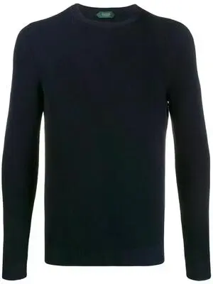 ZANONE Navy Crew Neck Cotton Sweatshirt
