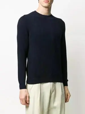 ZANONE Navy Crew Neck Cotton Sweatshirt