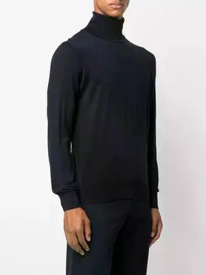 Zegna Roll-neck Cashmere-silk Jumper - Blue