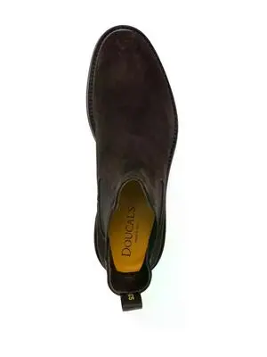 DOUCAL'S Calf Suede Chelsea Boots - Brown