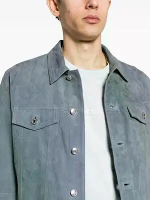 Zadig&Voltaire Blue Suede Shirt Jacket